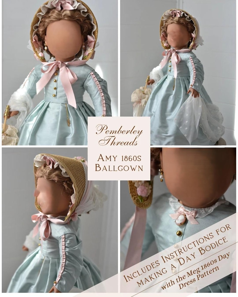 PDF Sewing Pattern 1860s Ballgown for 18 Inch Dolls Amy - Etsy