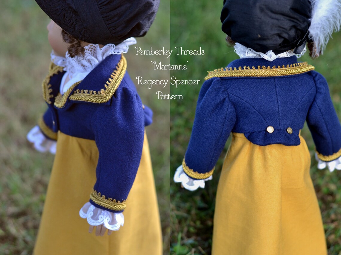 PDF Sewing Pattern Marianne Regency Spencer Jacket for 18 Inch - Etsy ...