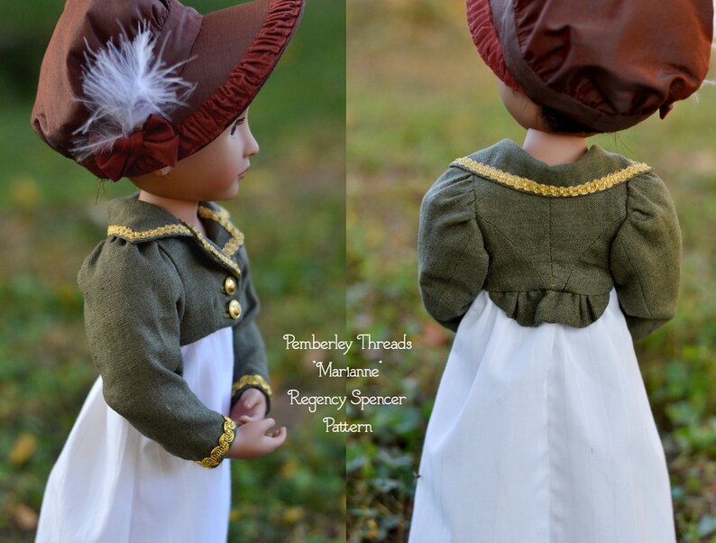Regency Spencer Jacket Sewing Pattern for 16" Doll (PDF Pattern ...