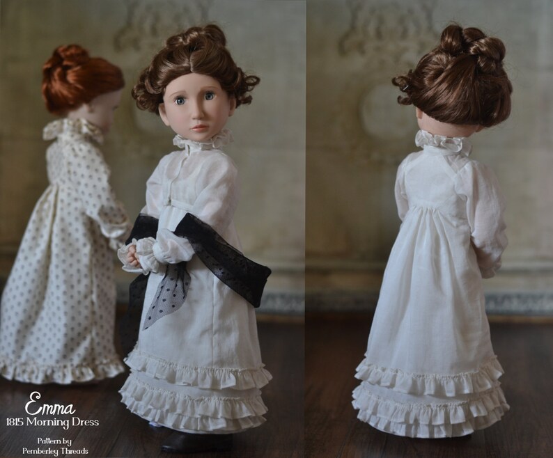 Emma 1815 Morning Dress Sewing Pattern for 16 Inch Dolls (PDF Pattern ...