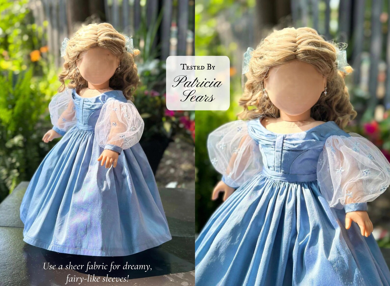 PDF Sewing Pattern Sophia 1830s Imbecile Sleeve Dress for 18 Inch Dolls ...