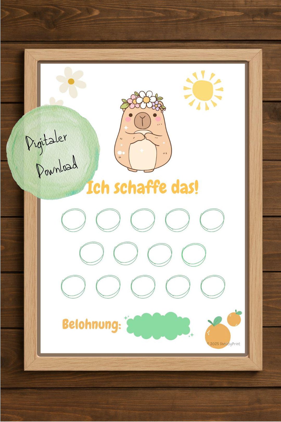 Printable Reward Card • Capybara • A4 • Motivation • 7-day and 14-day ...