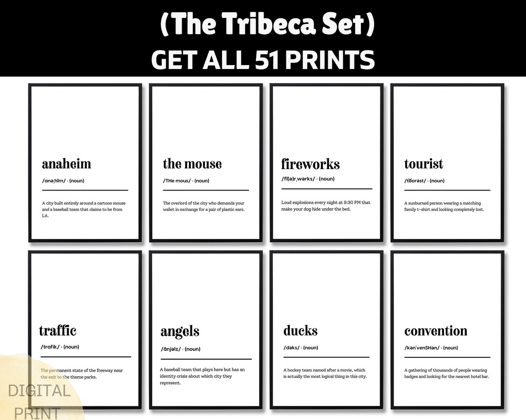 Tribeca Definition Print, Funny New York City Wall Art, Triangle Below ...