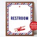 Airplane Restroom Sign Airplane Birthday Sign Airplane Baby | Etsy