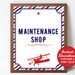 Airplane Maintenance Shop Sign, Printable Airplane Sign, INSTANT ...