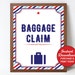 Airplane Baggage Claim Sign, Airplane Birthday Favors Sign, Airplane ...