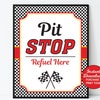 Pit Stop Sign Refueling Station Sign Race Car Birthday Party Table Sign ...