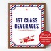 Airplane 1st Class Beverages Sign Airplane Birthday Drinks - Etsy