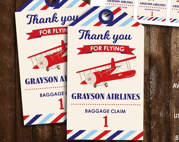Airplane Food Labels, Printable Place Cards, Aviator Food Tents ...