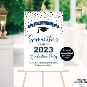 Graduation Party Welcome Sign Template, Editable Graduation Welcome ...