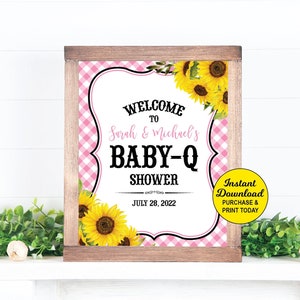 Baby Q Welcome Sign, BBQ Baby Shower Sign, Baby Q Shower Sign ...