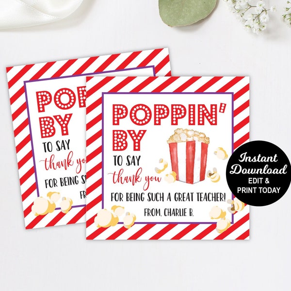 Teacher Appreciation Popcorn - Etsy