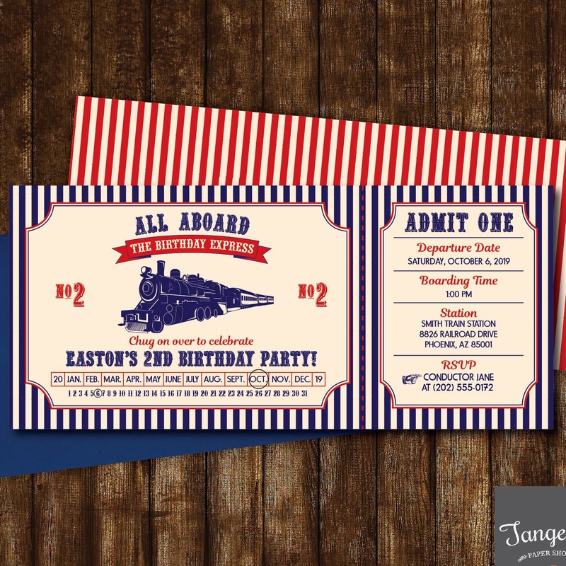 Train Invitation - Etsy