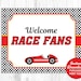 Welcome Race Fans Sign, Race Car Birthday Welcome Sign Printable ...