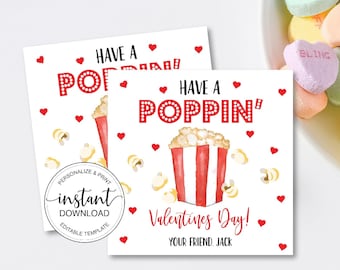 Have a POPPIN' Valentine's Day Tags - Etsy