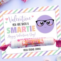 Editable Smartie Valentines Day Tag Printable, Kids Valentine Card ...