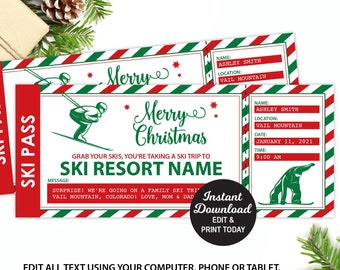 Ski Lift Ticket Template - Etsy