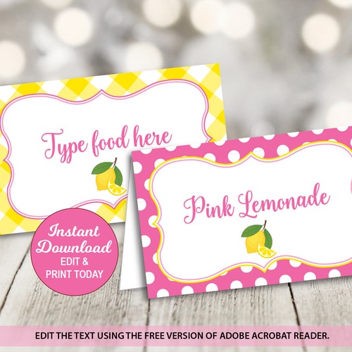 Lemonade Theme LARGE Birthday Party Package Yellow & Pink - Etsy