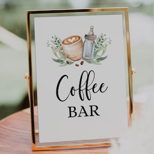 Coffee Baby Shower Coffee Bar Sign A Baby is Brewing Decoration ...
