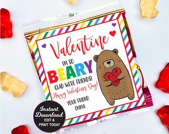 Gummy Bear Valentine Printable | Etsy