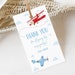 Editable Airplane Birthday Thank You Tag Printable Party Favor Label ...