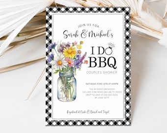 Self-editable I Do BBQ Bridal Shower Invitation, Couples Shower ...