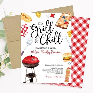 Editable BBQ Family Reunion Invitation, Summer Cookout Invite, Pool ...