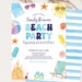 Editable Family Reunion Beach Party Invitation, Family Friends Beach ...