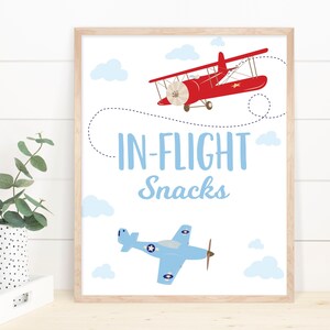 Inflight Snacks Sign Airplane Birthday Party Sign Airplane Birthday ...