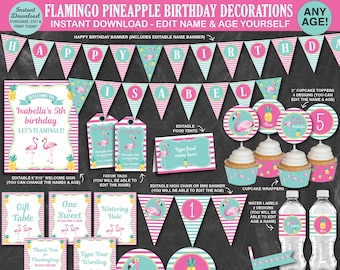 Flamingo Pineapple Birthday - Etsy