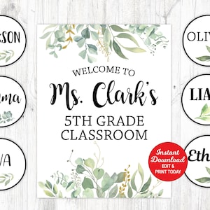 Back to School Sign 6th Grade Sixth Grade 8x10 Sign Modern Middle ...