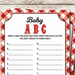 Baby ABC Game Printable, Baby Q Baby Shower Game Red, Baby Shower Games ...
