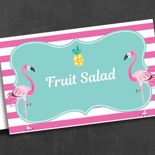 Flamingo Party Place Cards Food Labels Printable Flamingo - Etsy