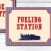 Train Party Signs Set of 4 - Baggage Claim Sign - Fueling Station Sign ...