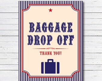Baggage Drop Sign | Etsy
