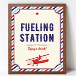 Airplane Fueling Station Sign Airplane Birthday Drinks Sign | Etsy