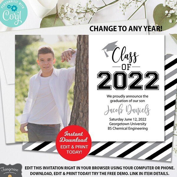 High School Graduation Invitation Card - Etsy