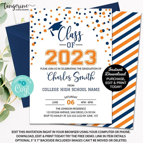 High School Graduation Invitations - Etsy