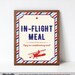 Airplane Inflight Meal Sign Airplane Birthday Sign Airplane | Etsy