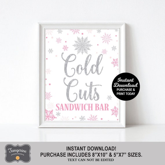 Cold Cuts Sign, Sandwich Bar Sign, Winter Onederland Birthday, Winter ...