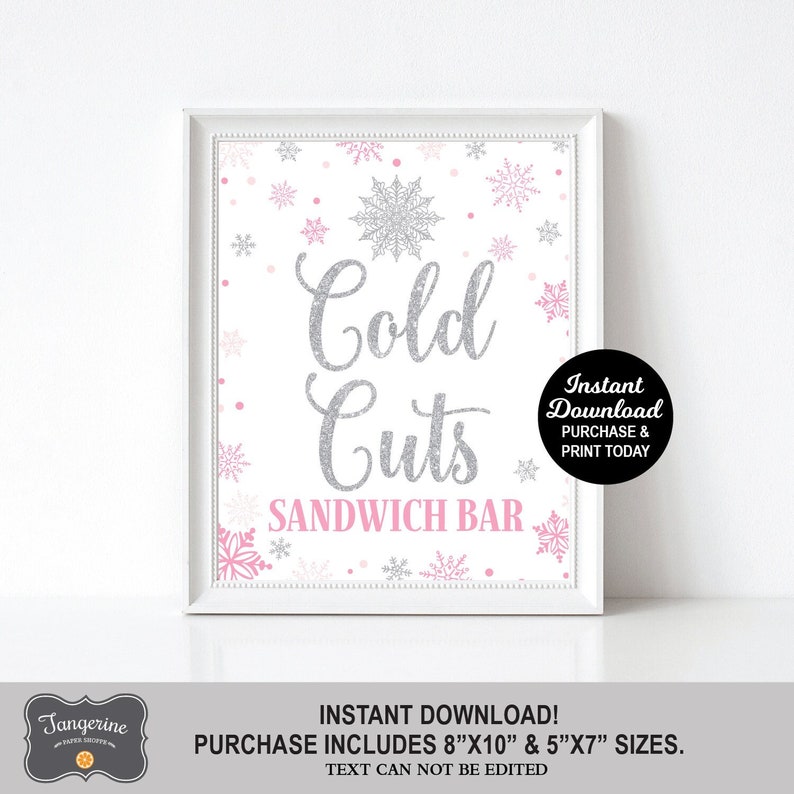 Cold Cuts Sign Sandwich Bar Sign Winter Onederland Birthday - Etsy