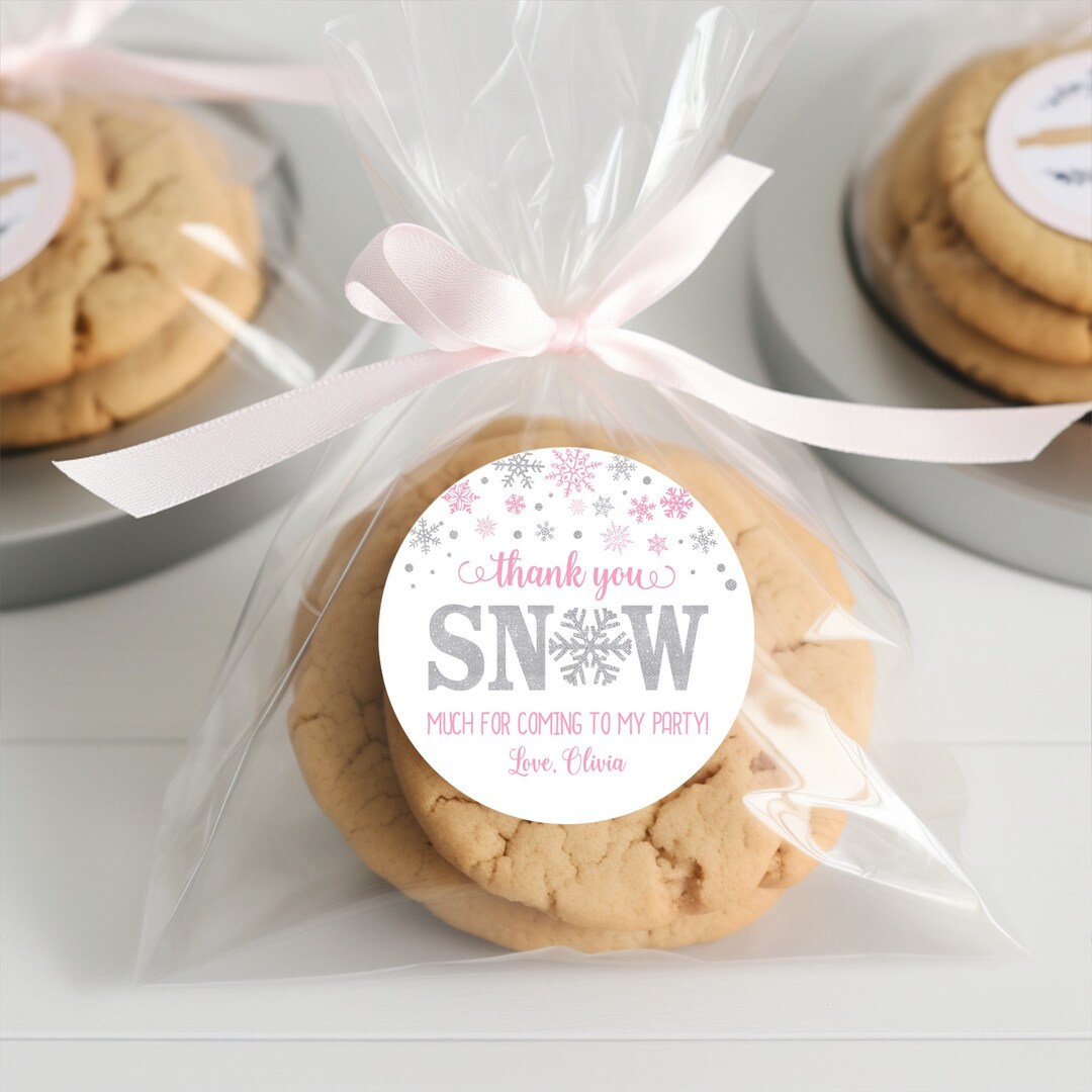 Winter Onederland Thank You Tag Round Winter Wonderland Favor Tag ...