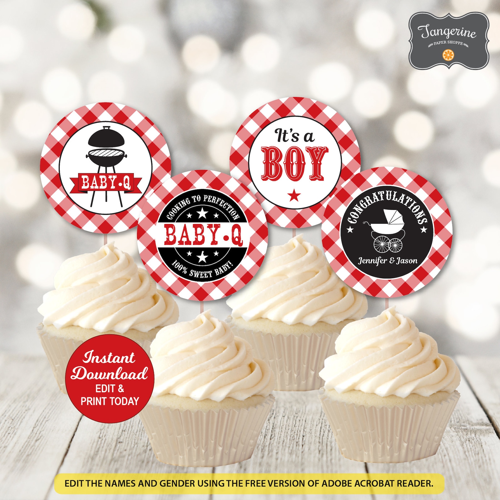 Baby Q Welcome Sign, BBQ Baby Shower Yard Sign Printable, Large Sign ...