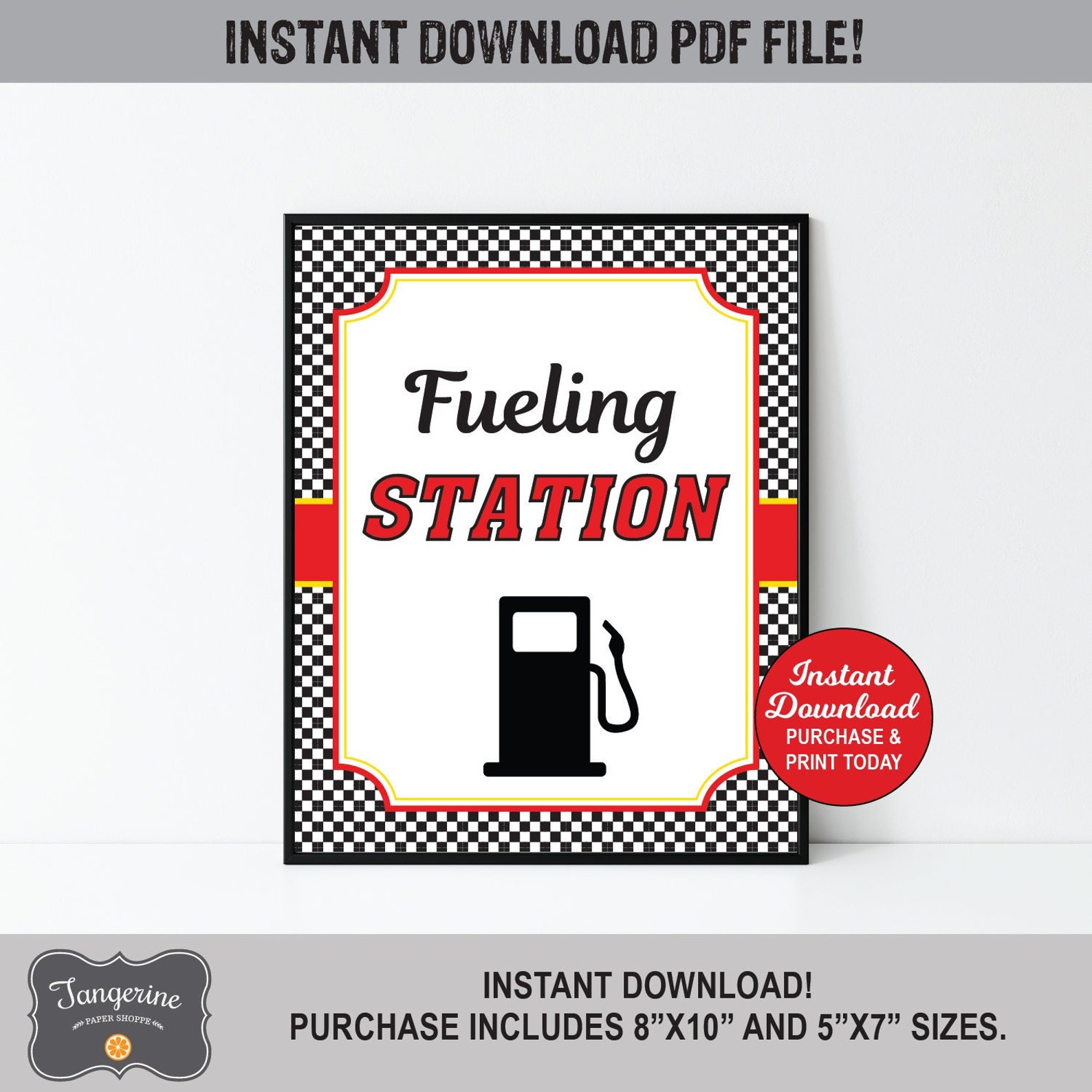 Fueling Station Sign Race Car Birthday Sign Printable Racing - Etsy
