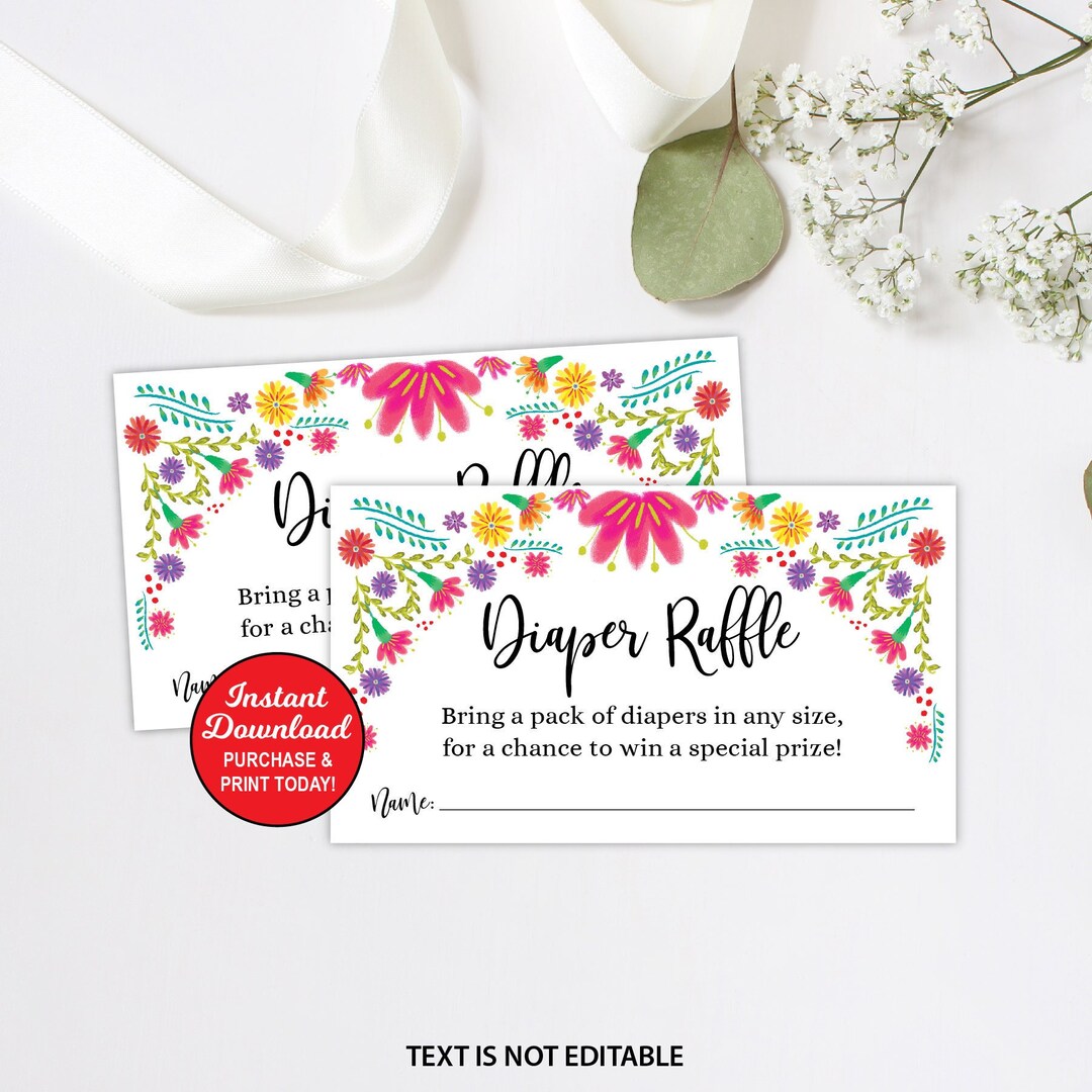 Fiesta Diaper Raffle Ticket, Fiesta Diaper Raffle Game, Diaper Request ...