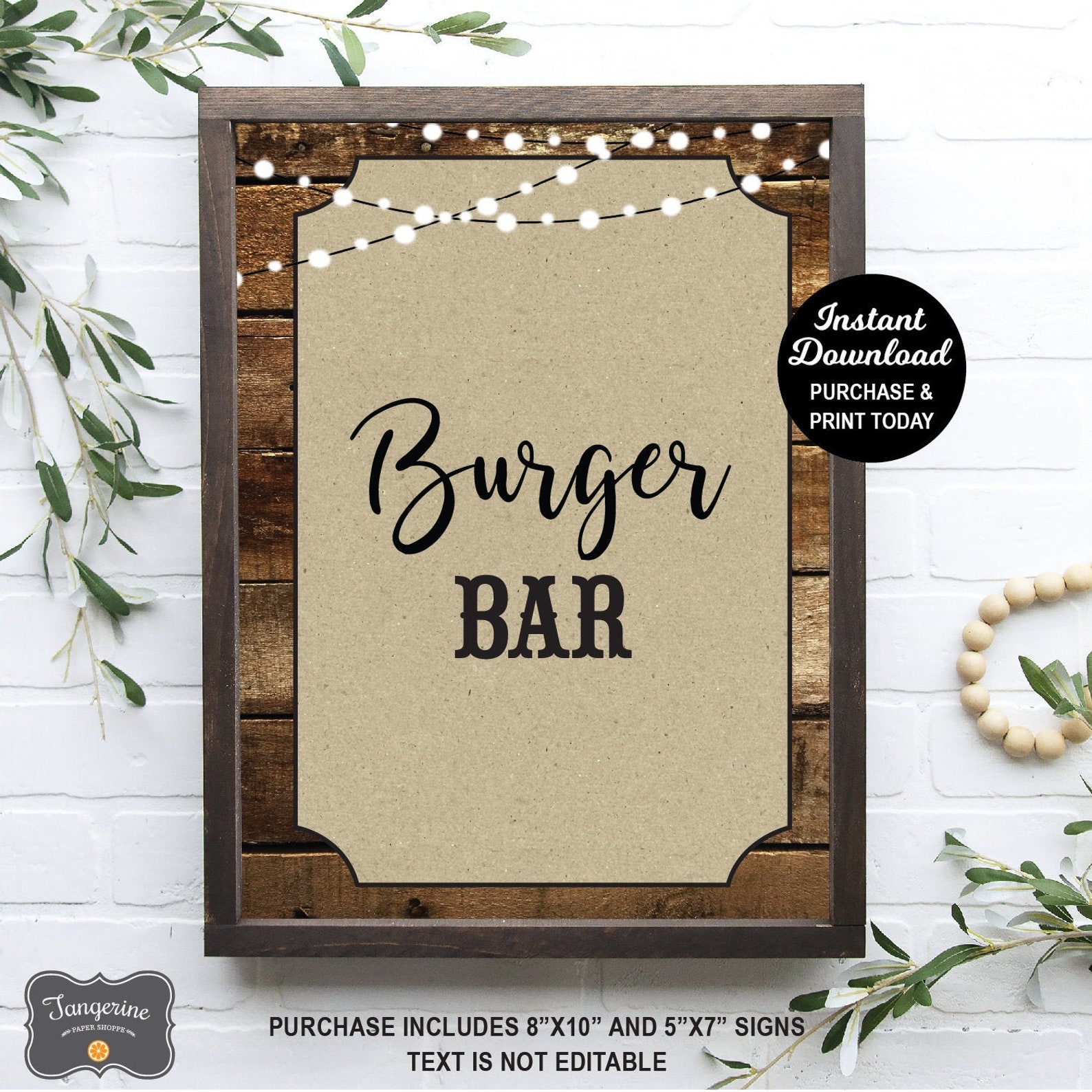 Burger Bar Sign Printable Burger Station Sign I do BBQ | Etsy