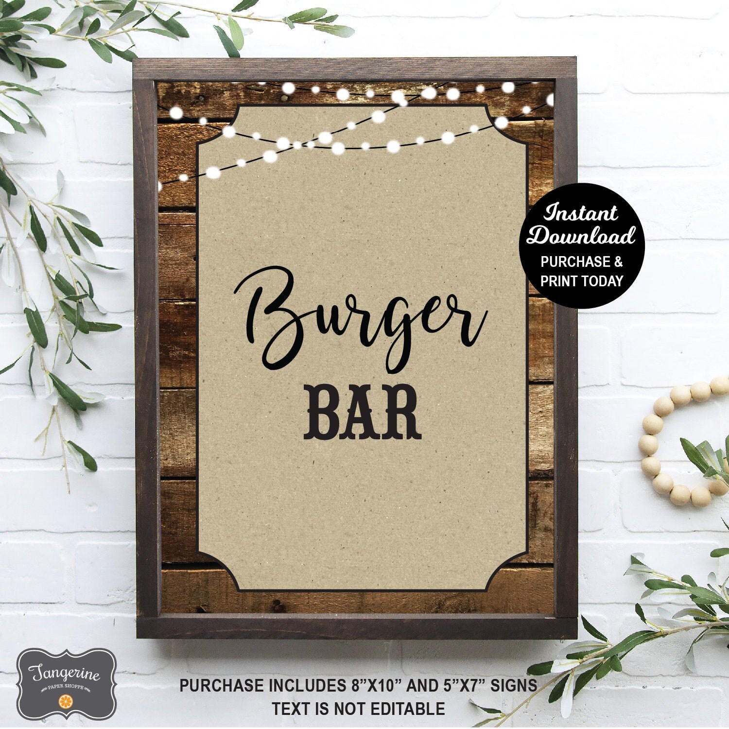 Burger Bar Sign Printable Burger Station Sign I do BBQ | Etsy