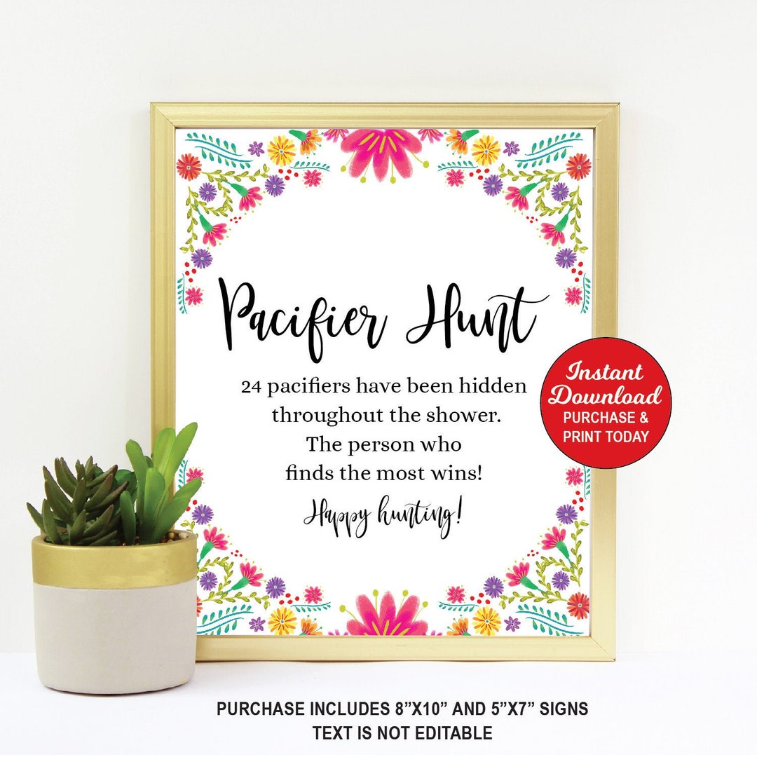 Pacifier Hunt Game, Fiesta Baby Shower Game, Baby Shower Activity, Coed ...