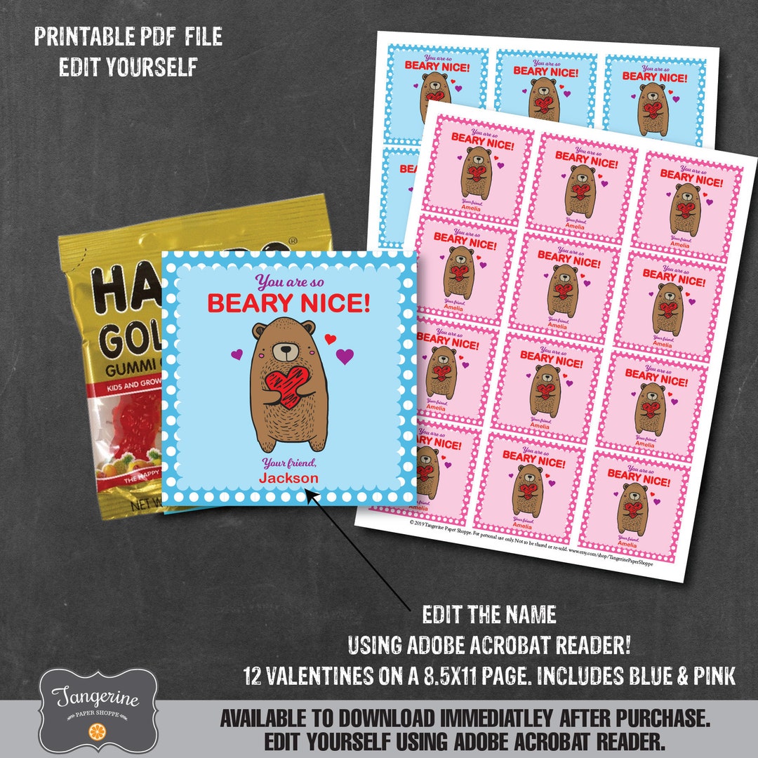 Gummi Bear Valentines, Kids Valentines, School Valentine, Toddler ...