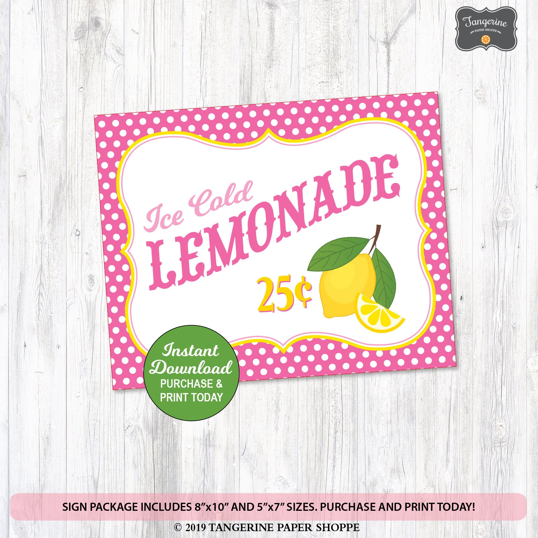 Lemonade Sign Printable Pink Lemonade Birthday Sign Ice Cold | Etsy